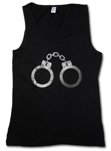 HANDCUFFS TANK TOP VEST Criminal Gangster Police Cuffs Bondage Gothic ...