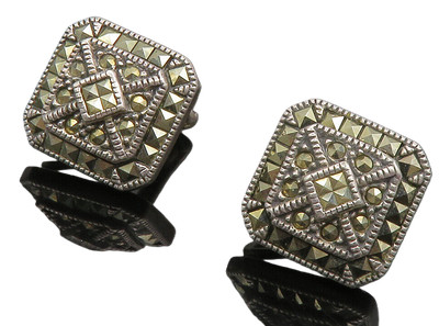 JUDITH JACK 925 Silver Vintage Sparkling Marcasite Drop Earrings EG6913 ...