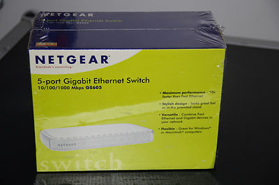NETGEAR GS605 5-Port Gigabit Desktop Switch - switch - 5 ports NEW | eBay
