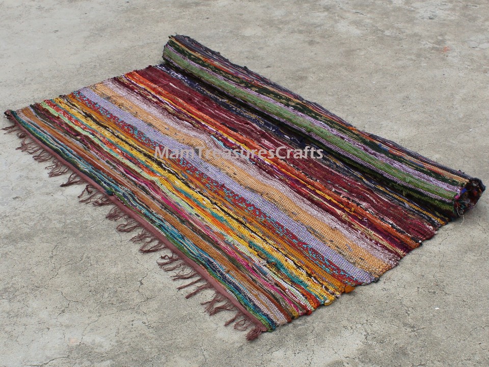 Chindi Rug Area Rag Rug Home Decor Bohemian Large Indian Carpet Floor ...