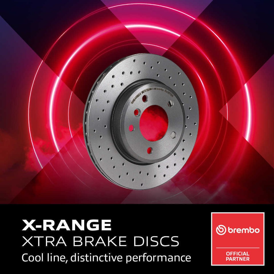 Disc Brake Rotor-Premium Xtra Cross Drilled UV Coated Rotor Brembo 09. ...