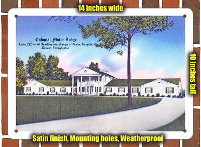 Metal Sign - Pennsylvania Postcard - Colonial Motor Lodge, Route 222 ...