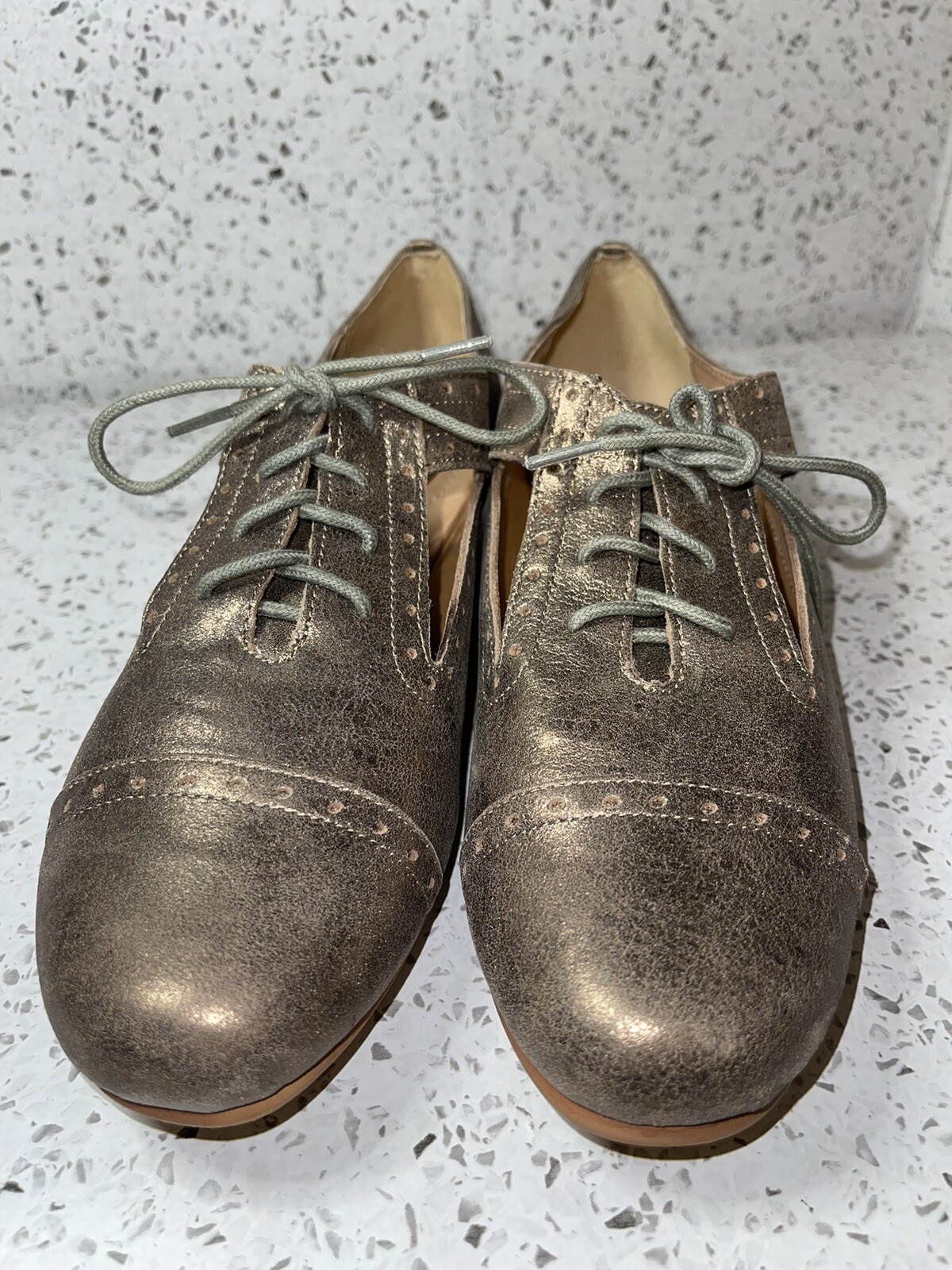 Fossil Baisley Oxford Shoes Women's 8 Brown Bronze Leather Cap Toe ...