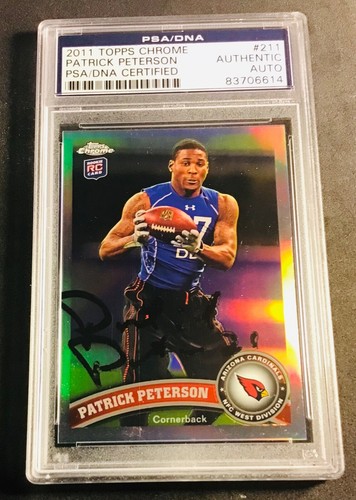 Steelers LSU PATRICK PETERSON autograph signed auto 2011 TOPPS RC ...