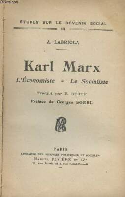 Karl Marx, l'économiste, le socialiste - "Etudes sur le devenir s | eBay