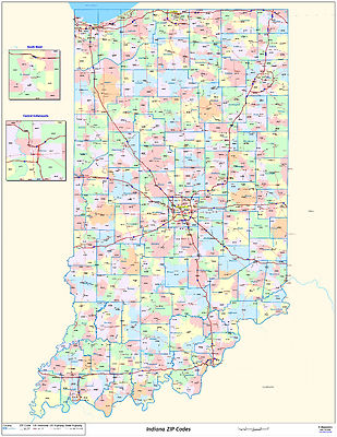 Printable Indiana Zip Code Map - Map
