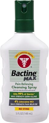 Bactine Max Pain Relieving Cleansing Spray First Aid Maximum Strength 5 ...