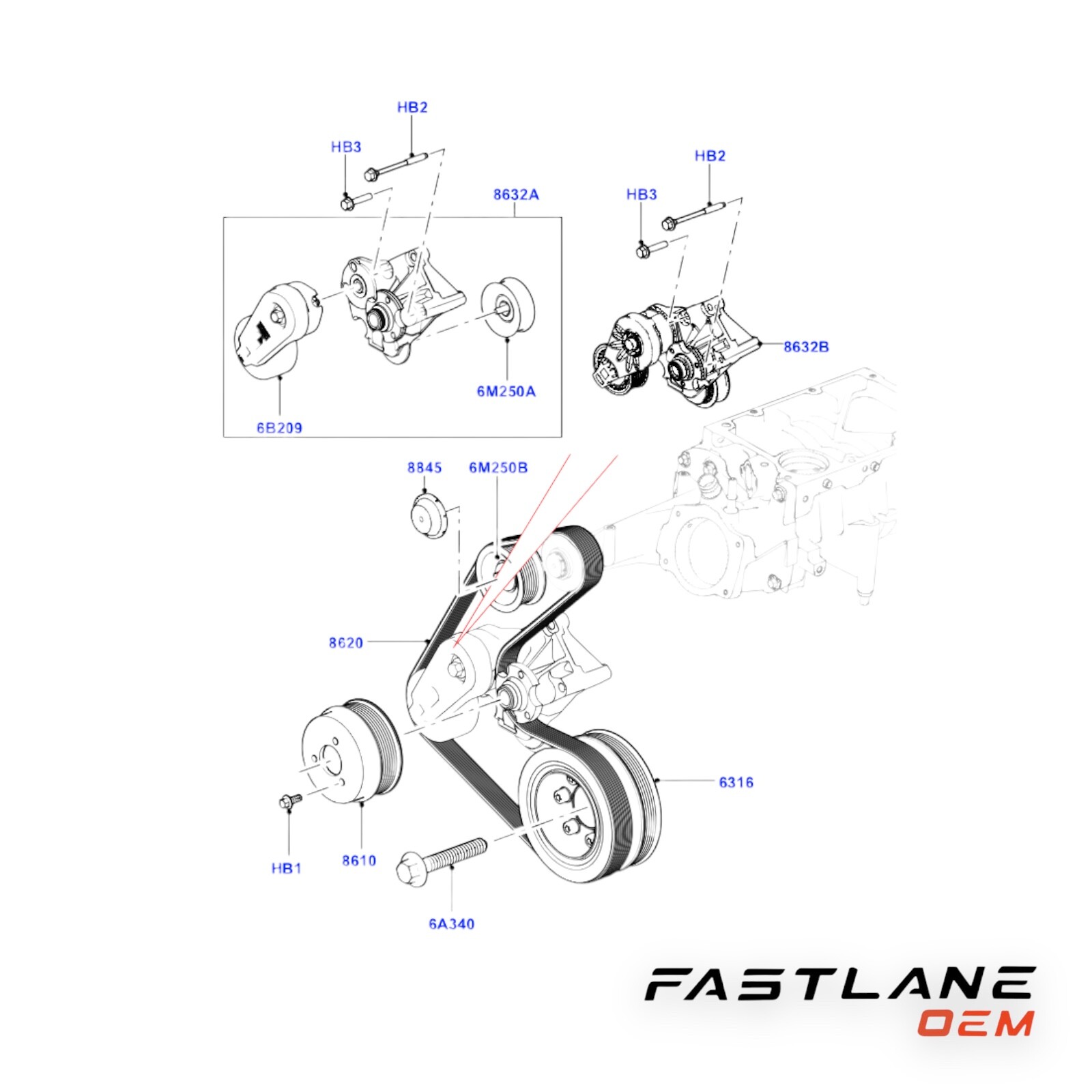 10-20 LAND ROVER SPORT,DISCOVERY,DEFENDER Drive Belt Tensioner NEW OEM ...