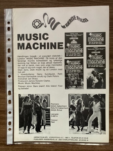 Music Machine Gerry Sundquist, Patti Boulaye 1979 Danish Press Release ...