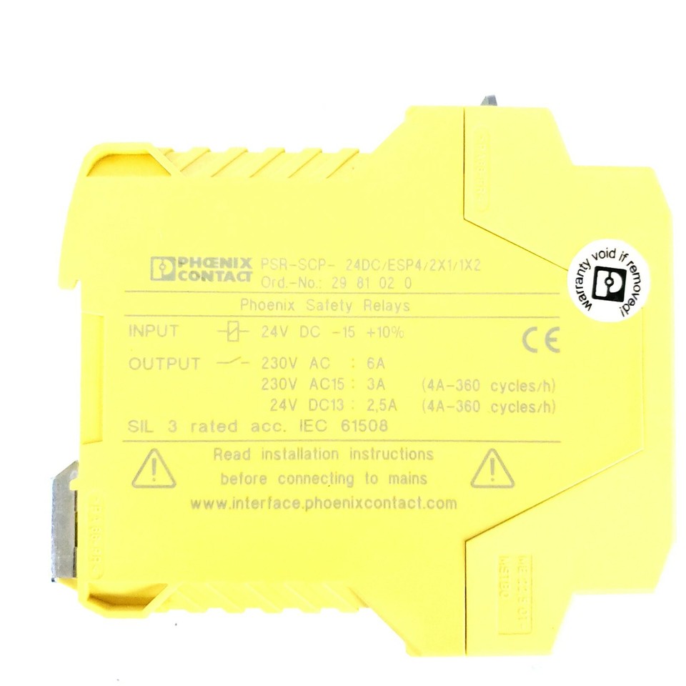 Phoenix Contact PSR-SP - 24DC/ESP4/2X1/1X2 Safety Relay 2981020 | eBay