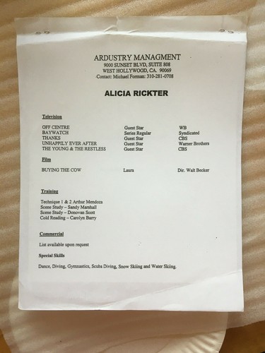 Alicia Rickter Playboy Playmate, original talent agency headshot photo ...