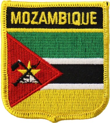 MOZAMBIQUE SHIELD FLAG EMBROIDERED PATCH - IRON-ON - NEW APPROX 2.5 x 2 ...