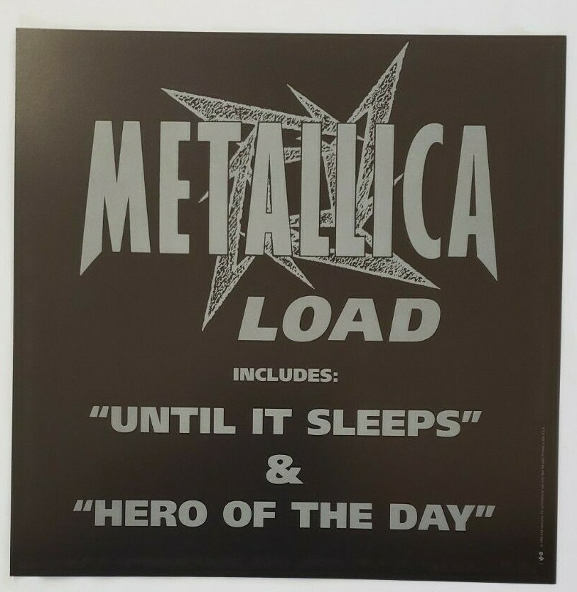 Metallica Load '96 2-Sided Record Label Promo Poster Flat 12x12 Rare ...