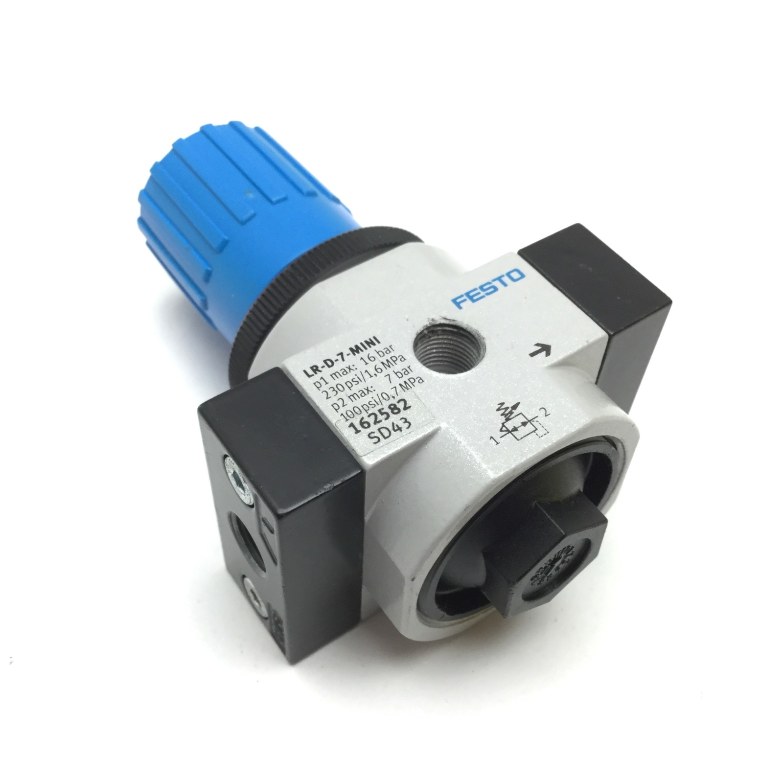Festo 162582 LR-D-7-MINI Regulator, Supply: 230psi Max, Set: 100psi Max ...