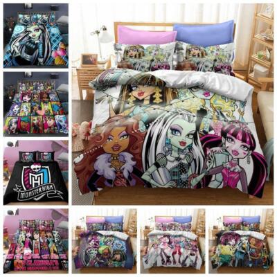 Monster High 3D Bedding Set Quilt Duvet Cover Pillowcase Single Double ...