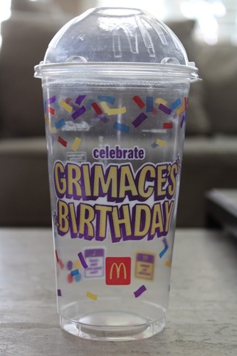 **RARE** Grimace Birthday Shake Cup June 2023 McDonald’s Celebration | eBay