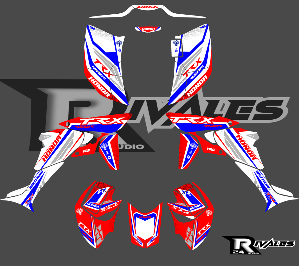 Honda TRX 450R 450ER graphics kit 2004 2005 2006 to 2014 decals ...