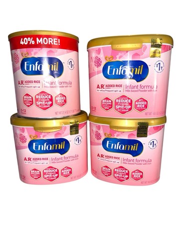 1- 26.4oz & 3-19.5oz Tubs Enfamil A.R. Added Rice Infant Formula Powder ...