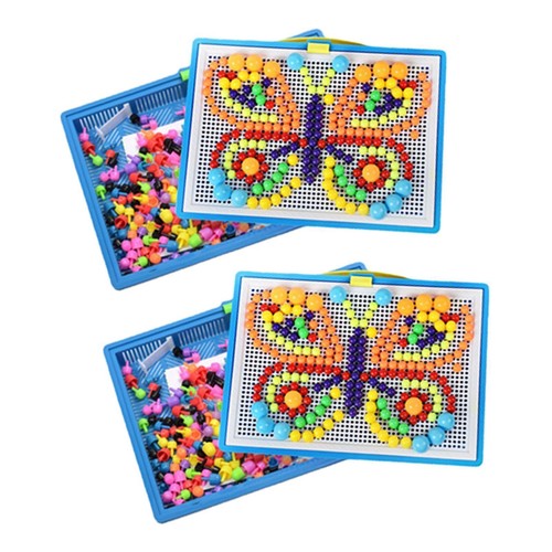 Mosaic Pegboard Toy Sorting Counting Game for Kids Birthday Gift ...