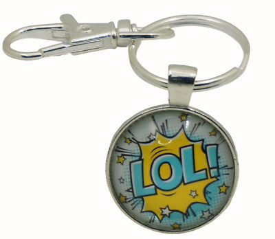 LOL, Retro, Blue, Yellow, Bag Charm, Keyring, Keyring Charm | eBay