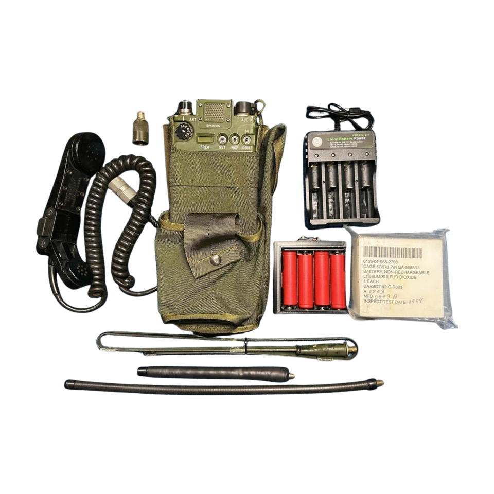 Magnavox AN/PRC-126 US Military Radio 1986 Antenna Handset Full Set ...