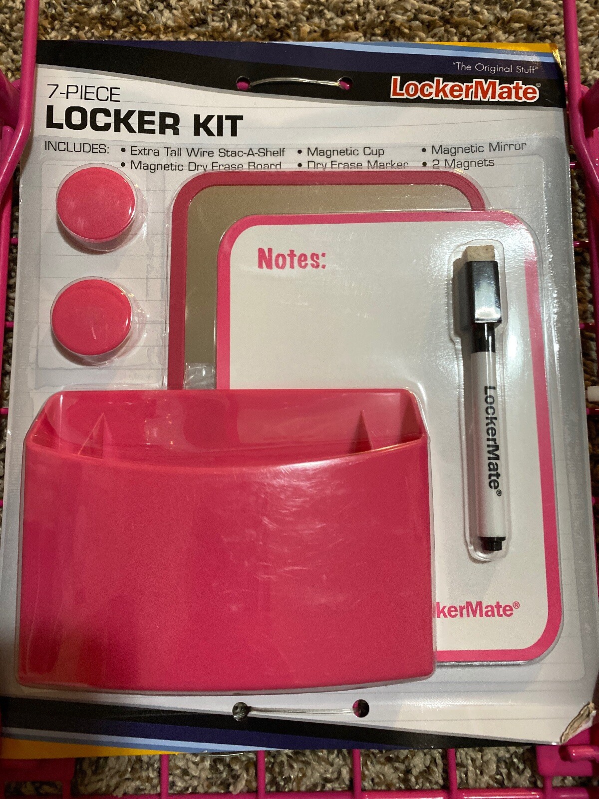 Lockermate 7 Piece Tall Wire Locker Kit with Magnets, Mirror, Erase ...