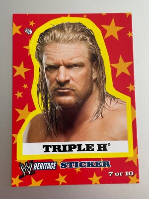 2005 Topps Heritage WWE Stickers Triple H #7 Wrestling Card | eBay