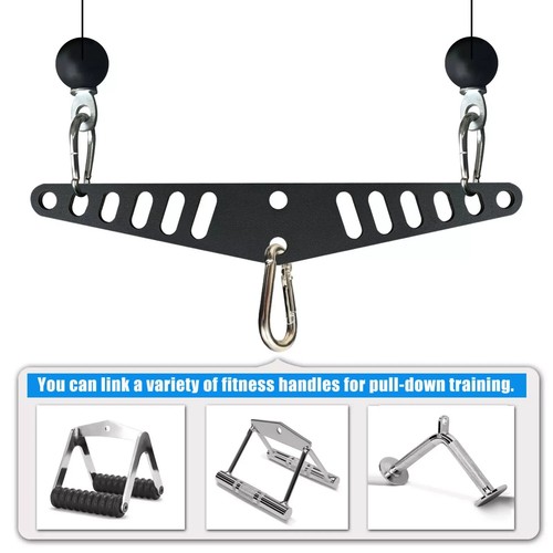 Metal LAT PullDown Machine Cable Attachments Bar Fitness Pulley System ...