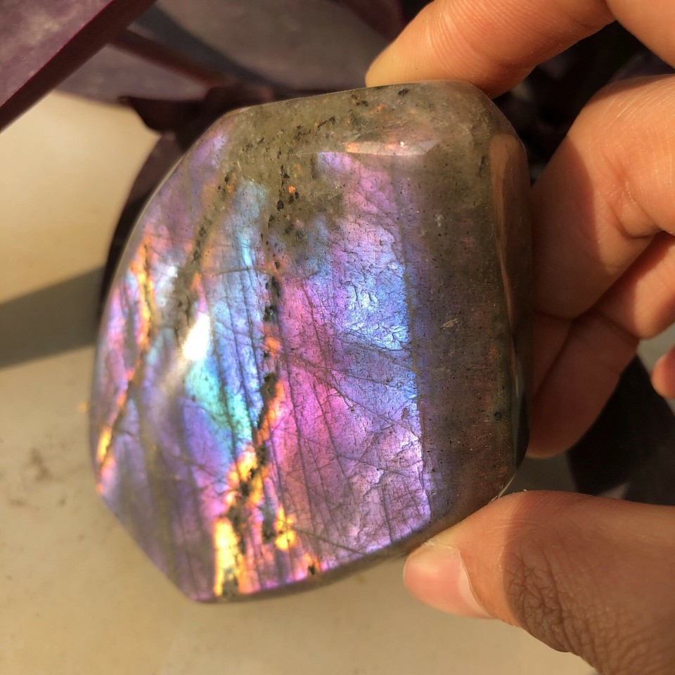 295g Natural Purple Labradorite Freeform Crystal Gemstone ...