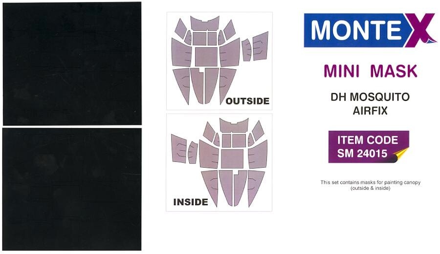 Montex 1/24 DE HAVILLAND MOSQUITO CANOPY PAINT MASK Airfix | eBay
