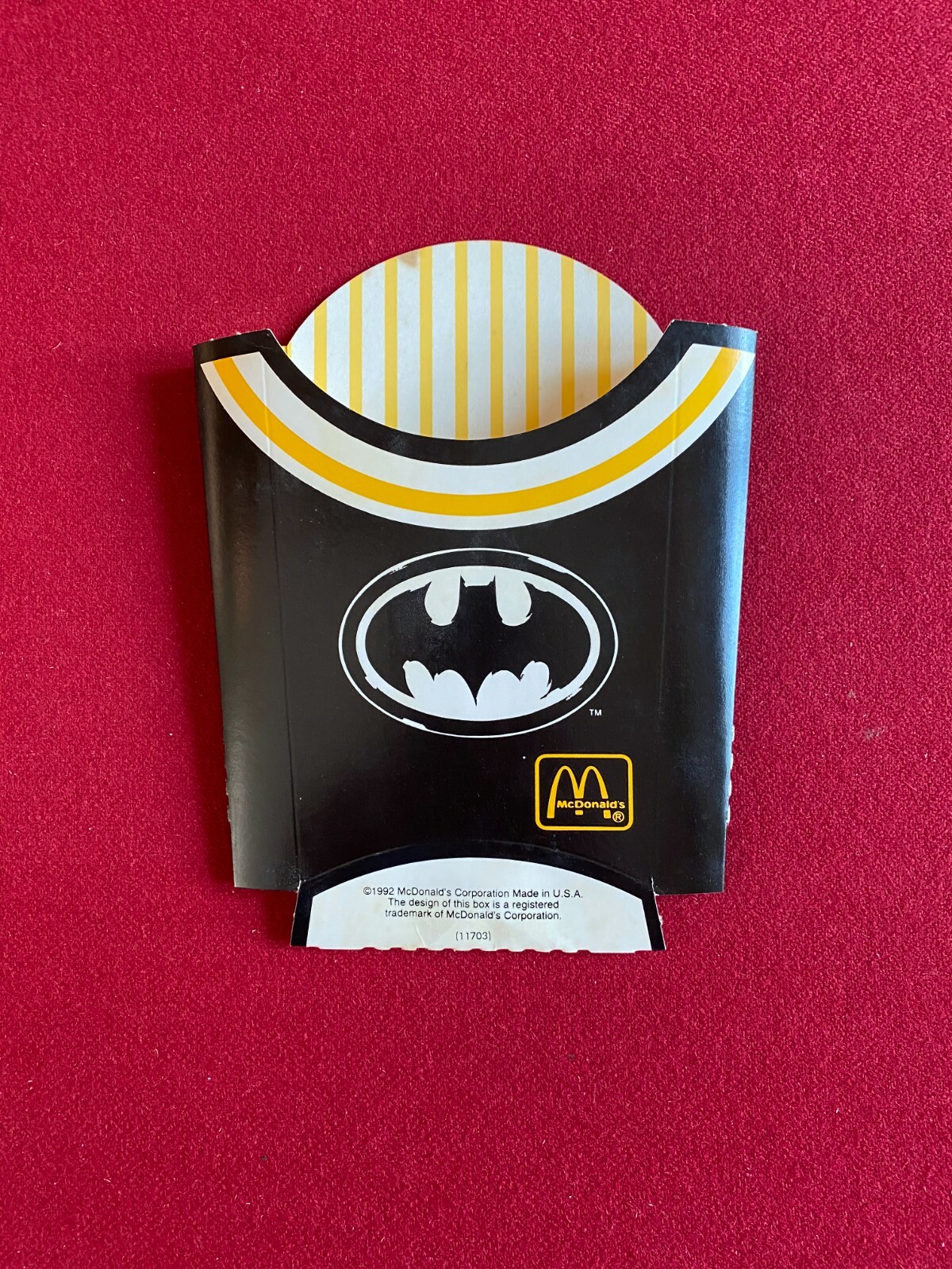 1992, McDonald's, BATMAN, "BLACK KNIGHT" French Fry Container (Scarce ...