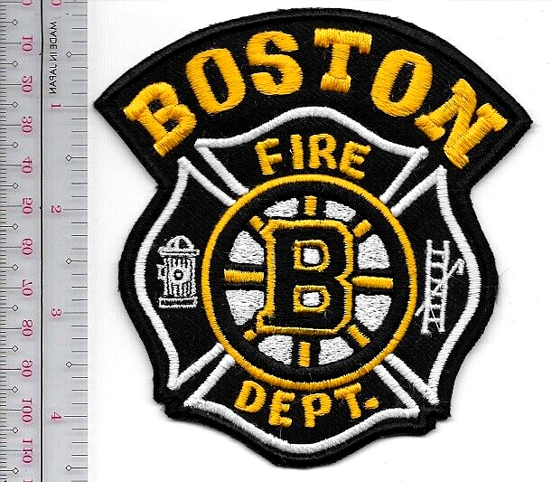 Boston Fire Department Massachusetts Firefighters Hockey Team Patch vel ...