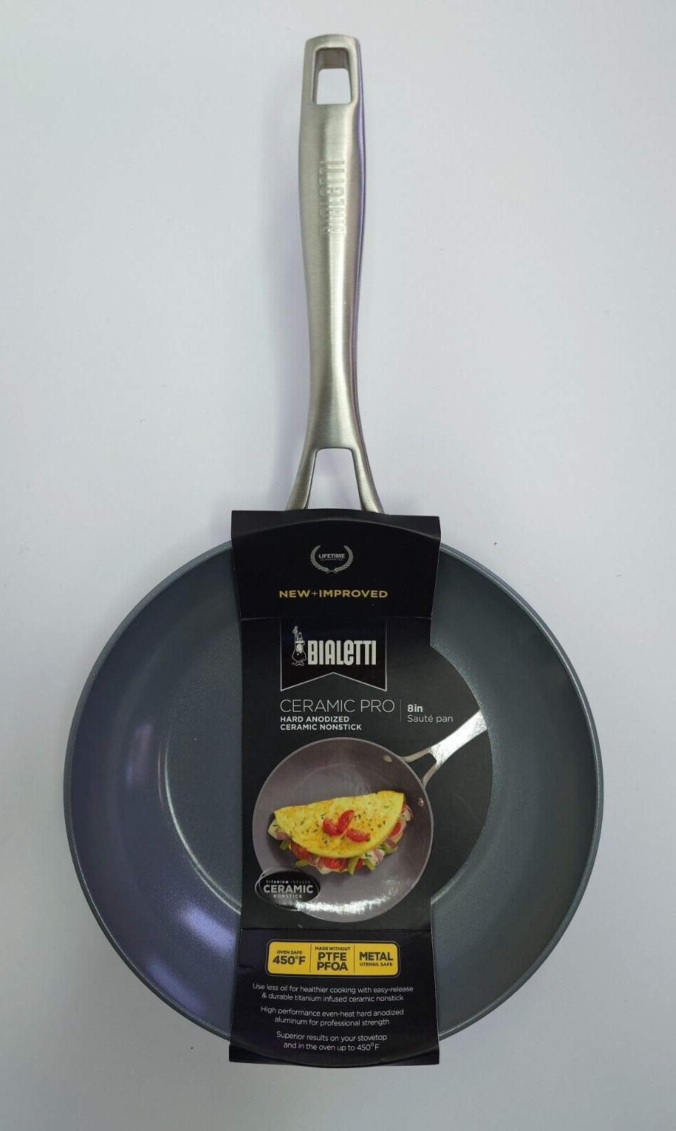 Bialetti 8 Ceramic Pro Non-Stick Hard Anodized Aluminum Frying Pan ...