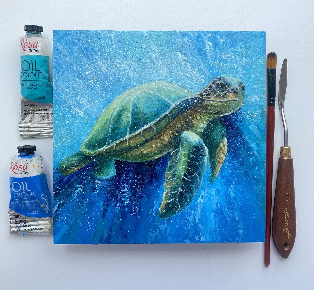 Turtle Oil Painting