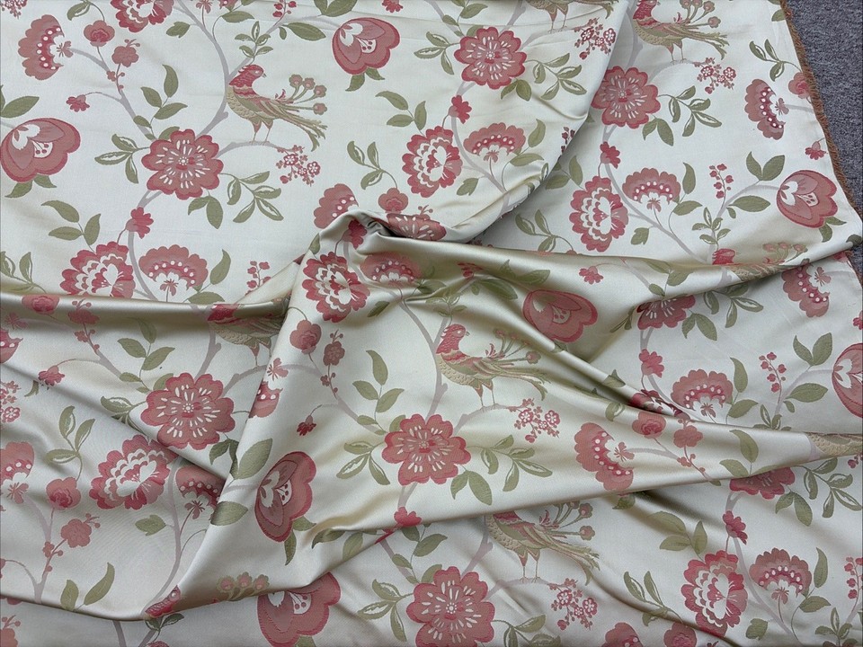 Scalamandre 100% Silk Lampas With Bird Motif 3.5 Yards - FREE SHIPPING ...