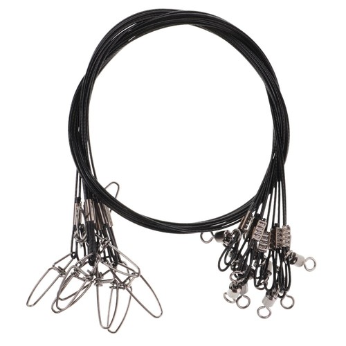 10 Pcs Anti Bite Line Wire Leaders with Swivels Drop Fishing Snaps ...