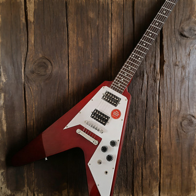 Factory Gifts Transparent Red Flying V Electric Guitar Solid Body Open ...