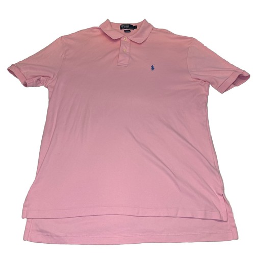 Mens Polo Ralph Lauren Pink Terry Cotton Polo Shirt Sz. L | eBay