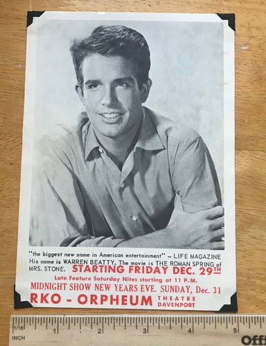 Warren Beatty Roman Spring of Mrs Stone RKO Orpheum Theatre Davenport ...