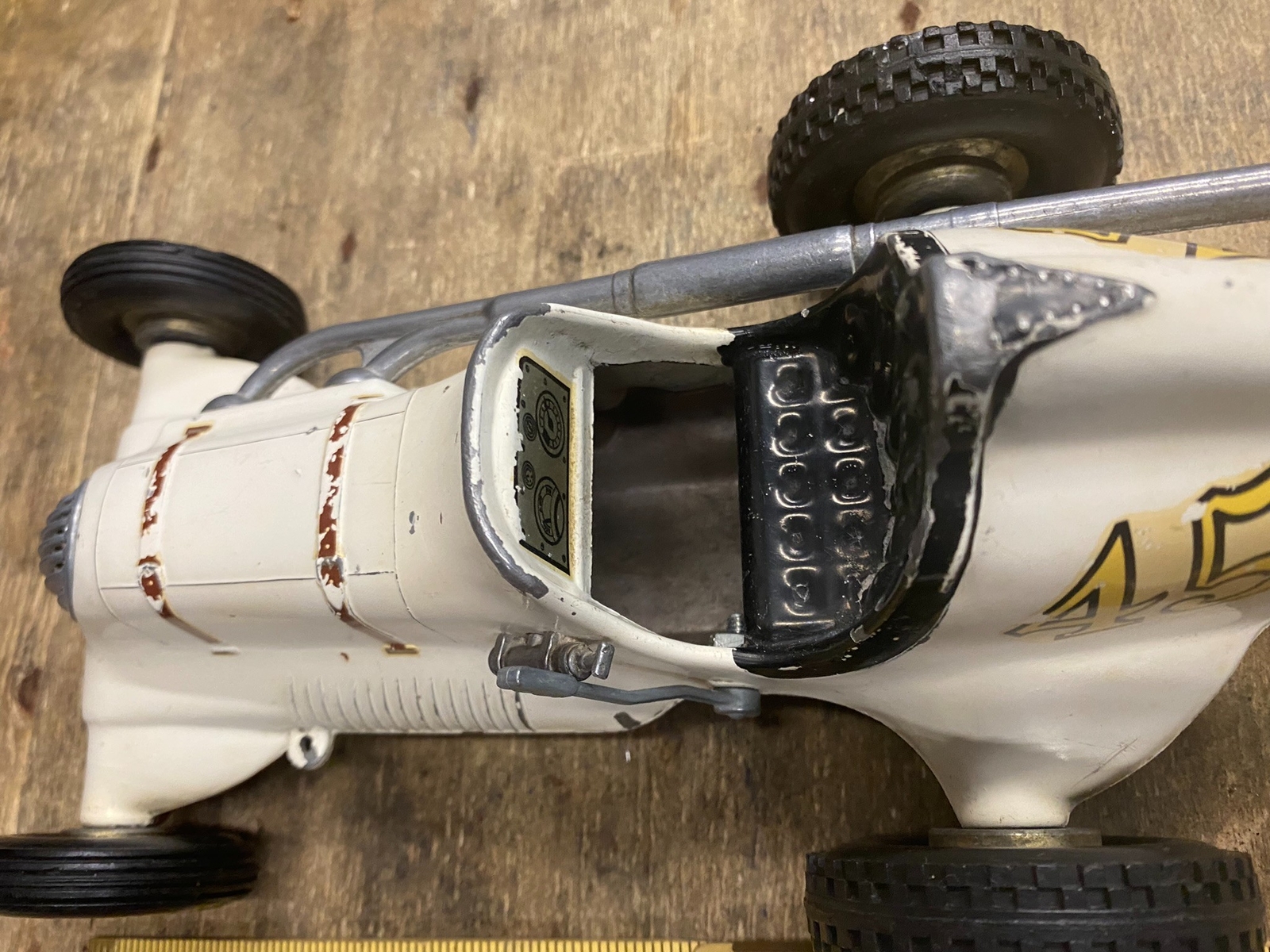 Vtg 1950'S ROY COX TOY RACE CAR Alumin Tether Thimble drome Unrestored ...