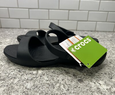 NWT! Crocs Cleo V Ladies Sandals Black Size 10 - PERFECT! | eBay