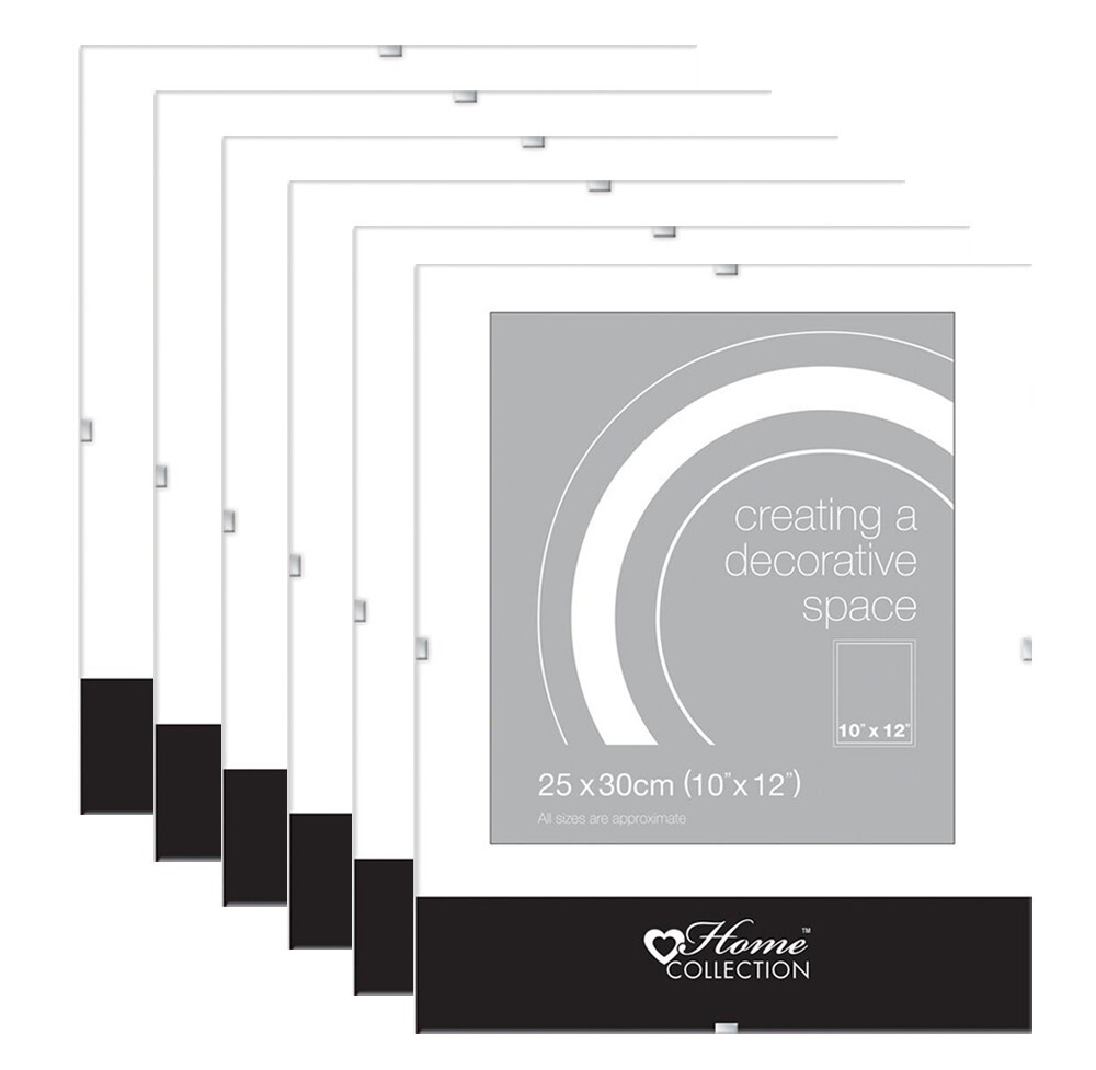 [Set of 6] Glass Clip Frame 10" x 12" Frameless Photo Picture Poster ...