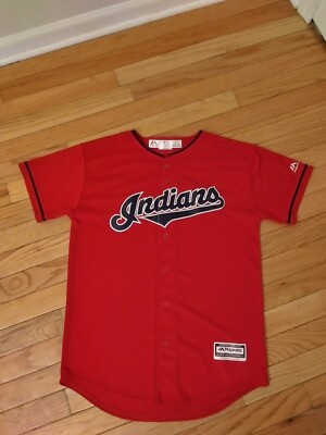 Cleveland Indians MLB Majestic Cool Base Jersey Youth Size L (14/16) | eBay