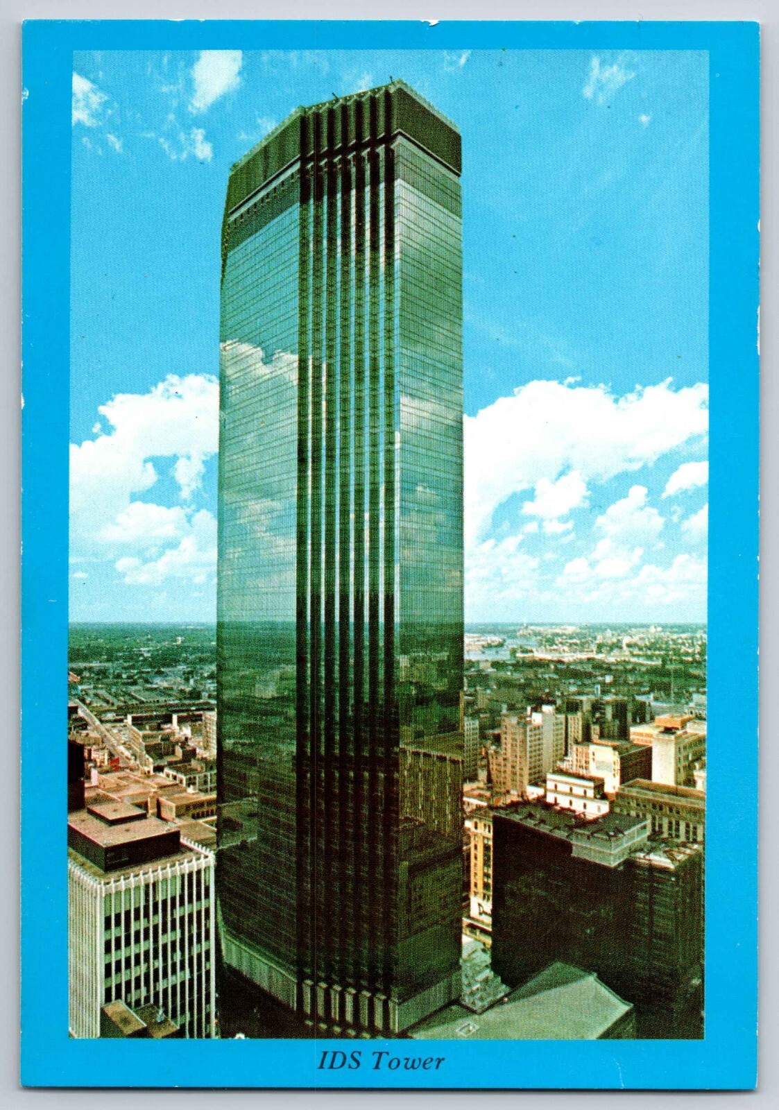Postcard IDS Tower reflects the Land of Sky Blue Waters Minneapolis ...