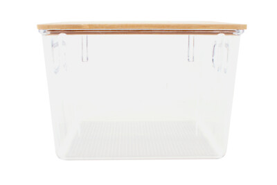 Home Expression 21x19cm Storage Basket w/ Bamboo Lid Rectangle ...