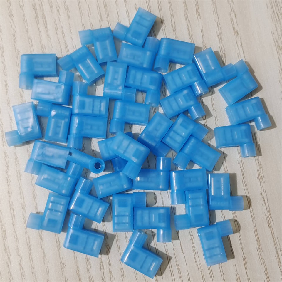 25-200PCS Right Angle Female Flag Spade Terminals Connector 22-18/16-14 ...