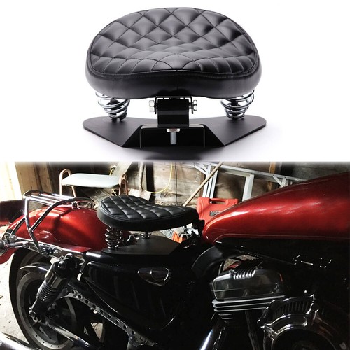 Black Motorcycle Solo Seats 3" Spring Base Saddle For Harley Sportster ...