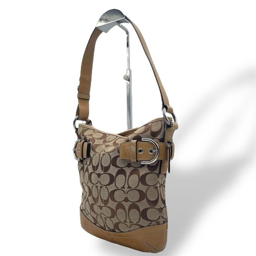 Coach Canvas Leather Shoulder Bag Authentic Clear Compact Style M703 | eBay