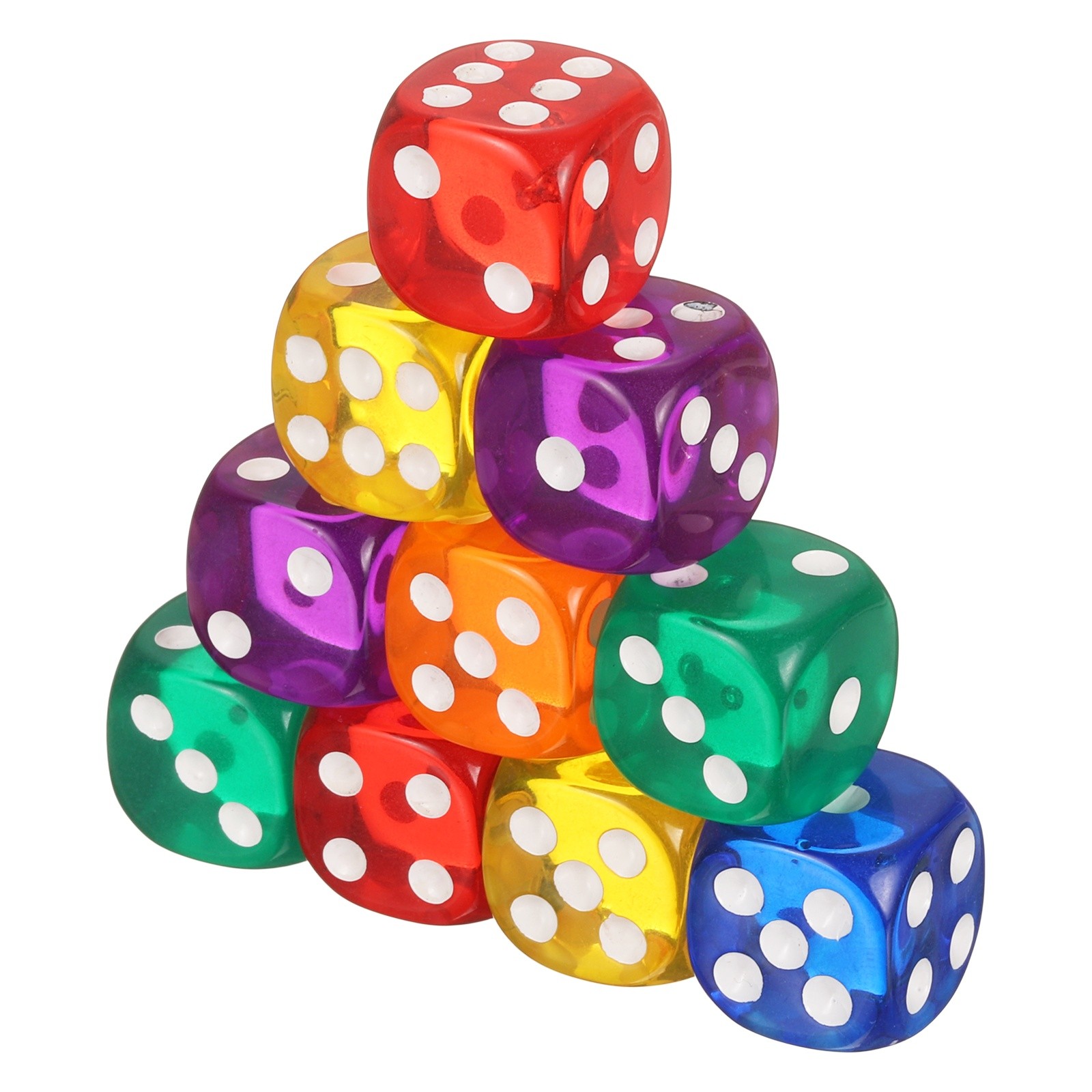 36Pcs Translucent Polyhedral Dice 16mm Square Dice W Rounded Edge, 6 ...