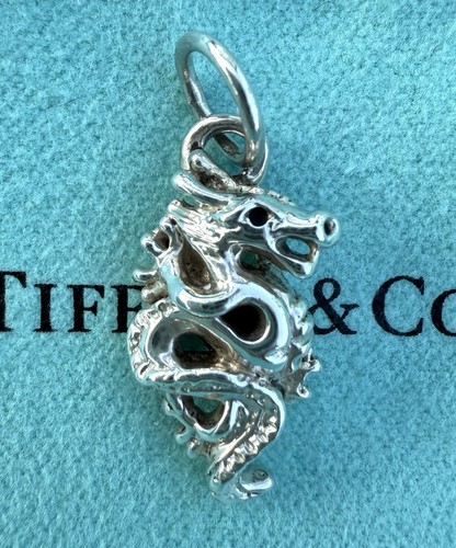 Tiffany & Co. Silver Paloma Picasso Zodiac Dragon Pendant Charm Black ...